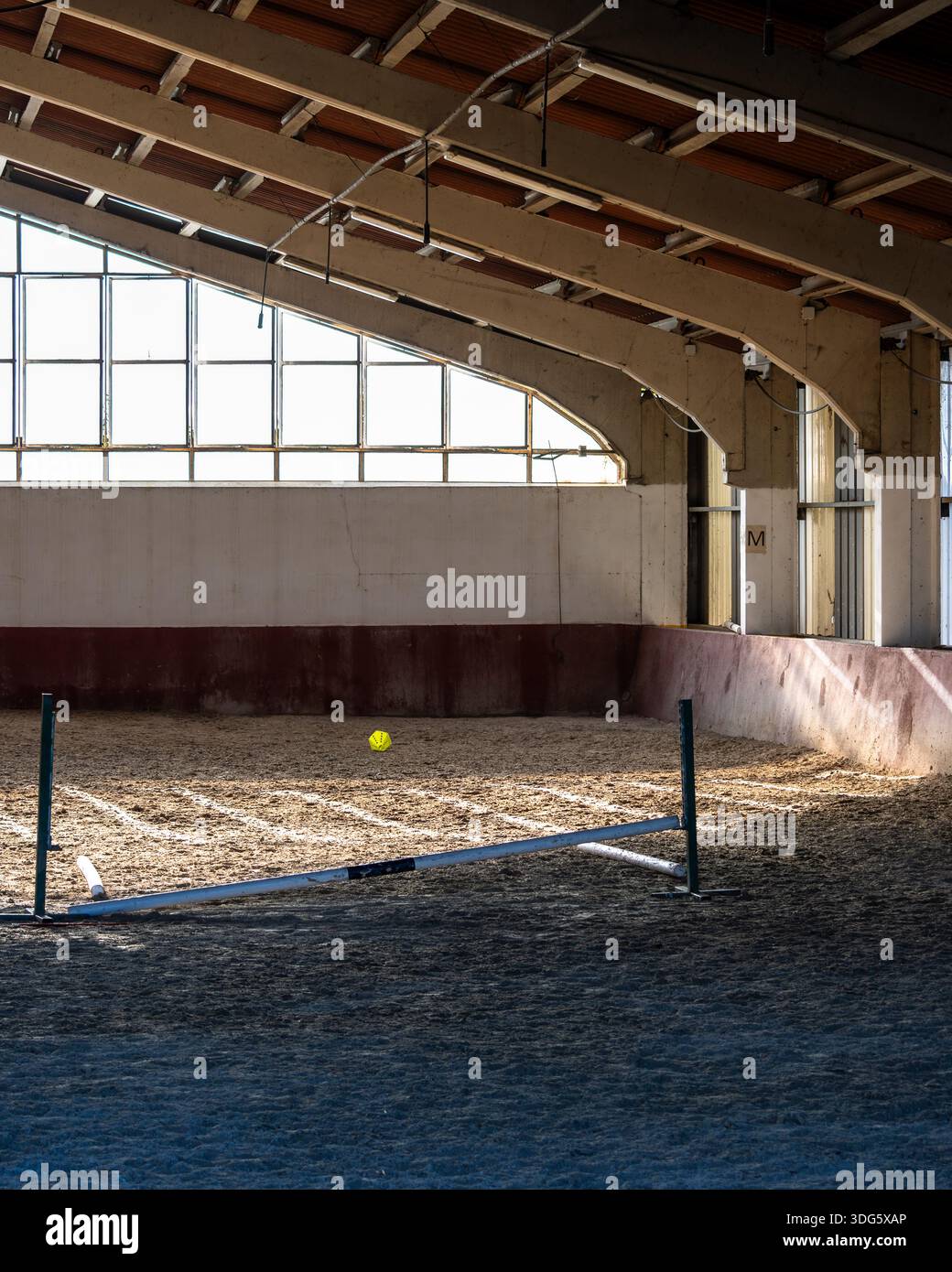 Interior View of an Indoor Horse Riding Arena with Jumping Obstacle ...