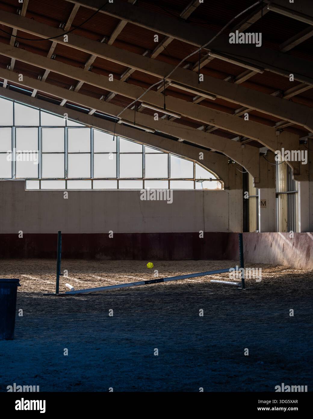 Interior View of an Indoor Horse Riding Arena with Jumping Obstacle ...