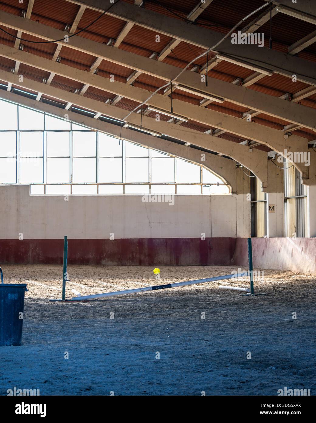 Interior View of an Indoor Horse Riding Arena with Jumping Obstacle ...