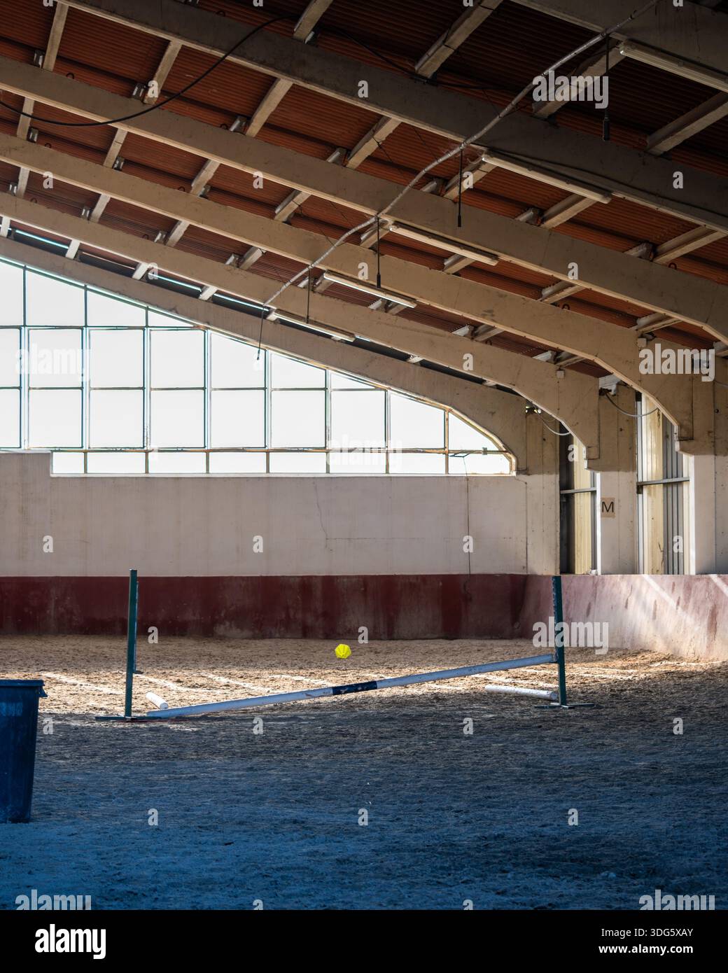 Interior View of an Indoor Horse Riding Arena with Jumping Obstacle ...