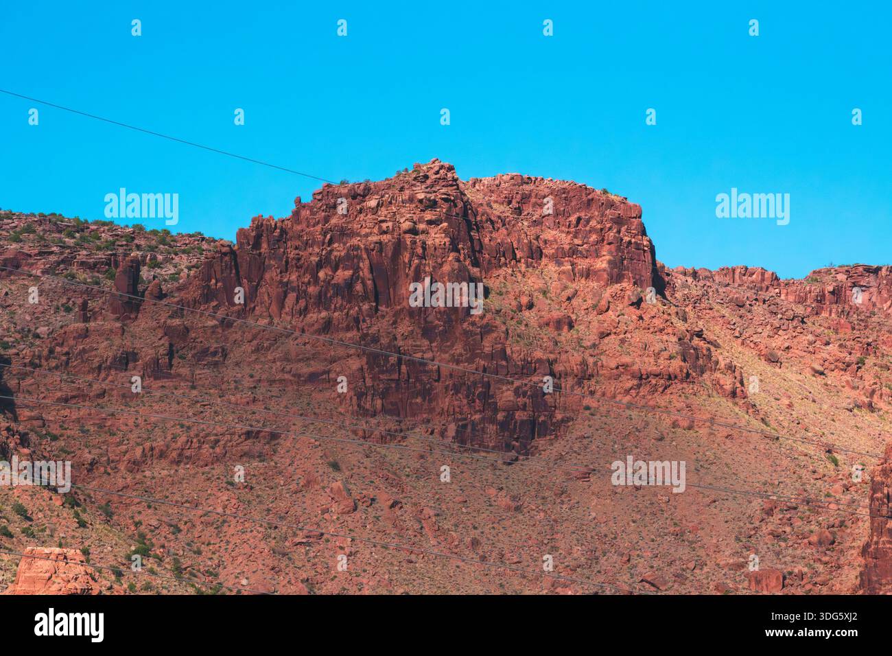 Rugged Desert Mountain Landscape Under Clear Blue Sky Stock Photo - Alamy