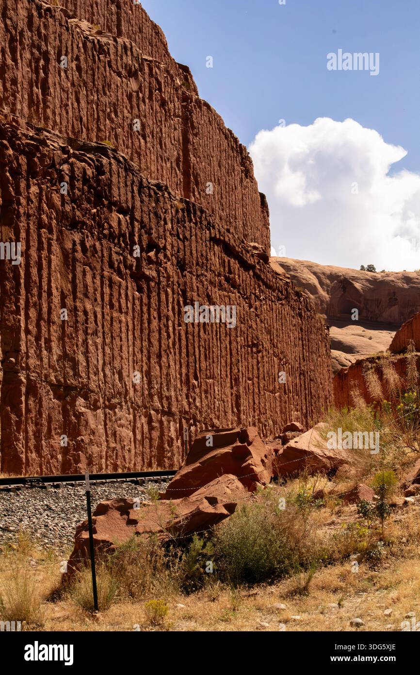 Railway Track Through Blasted Rock Tunnel – Arches National Park, Utah ...