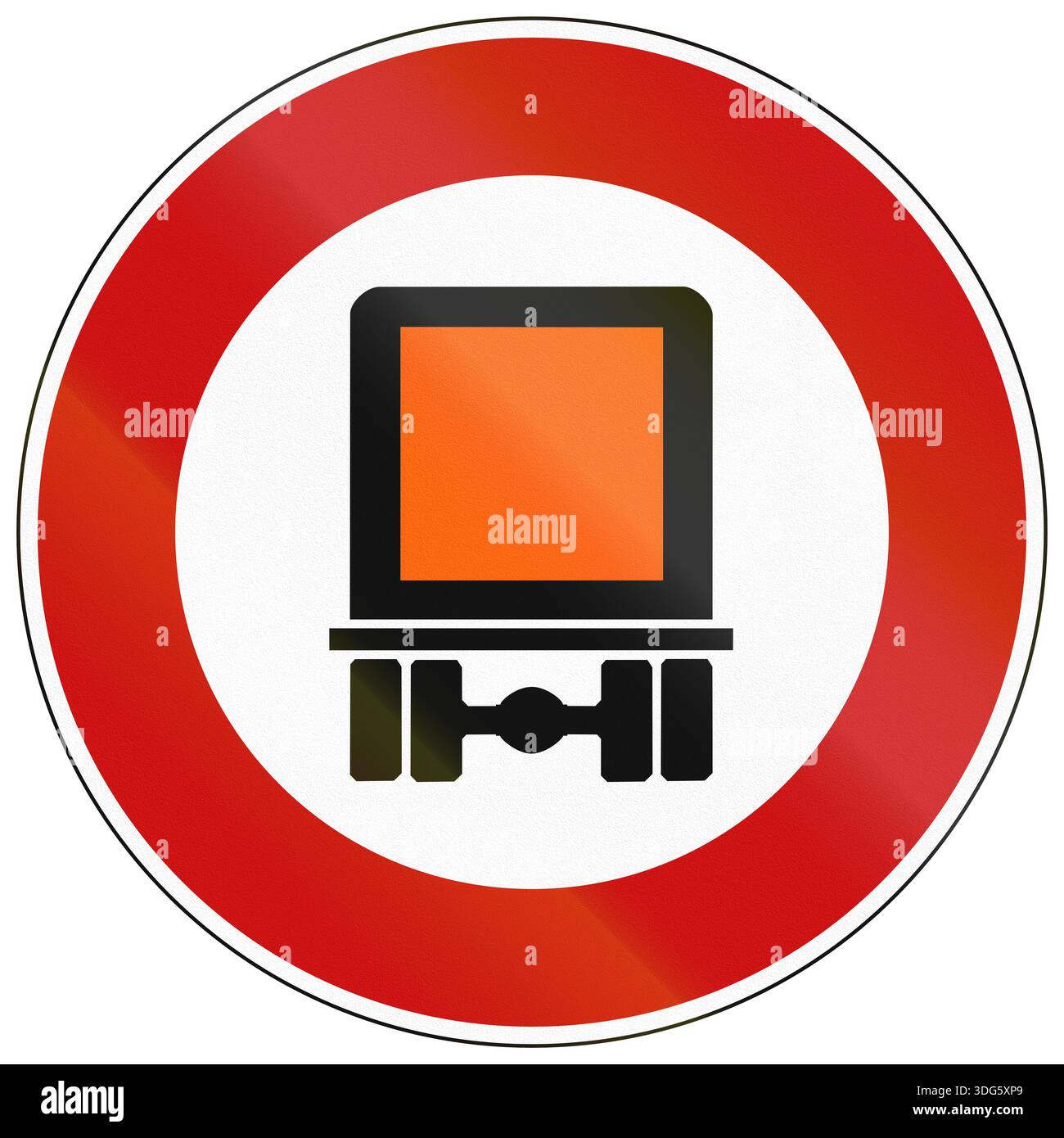 German traffic sign prohibiting thoroughfare of motor vehicles subject ...