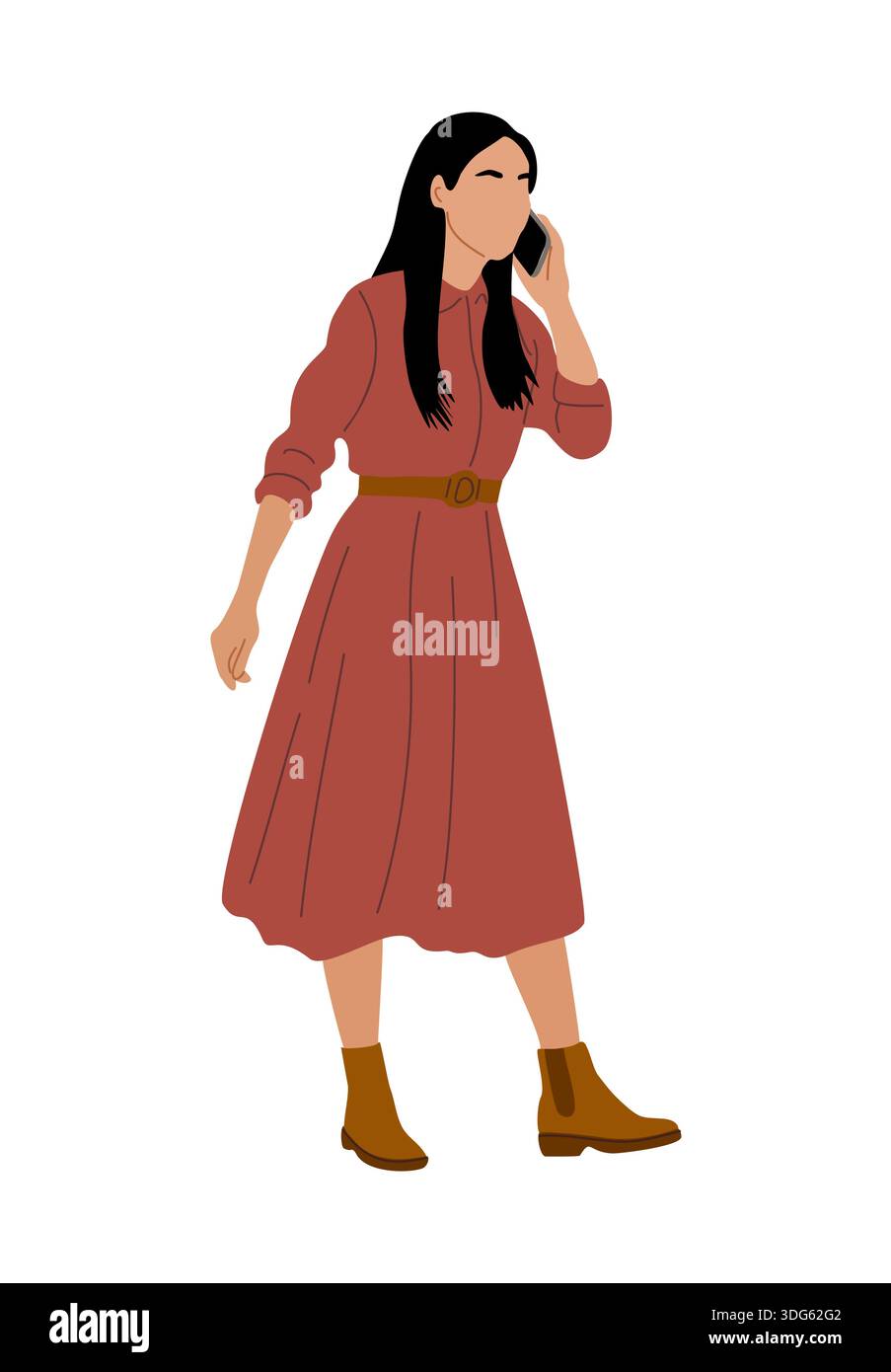 Woman speaking phone in Stock Vector Images - Alamy