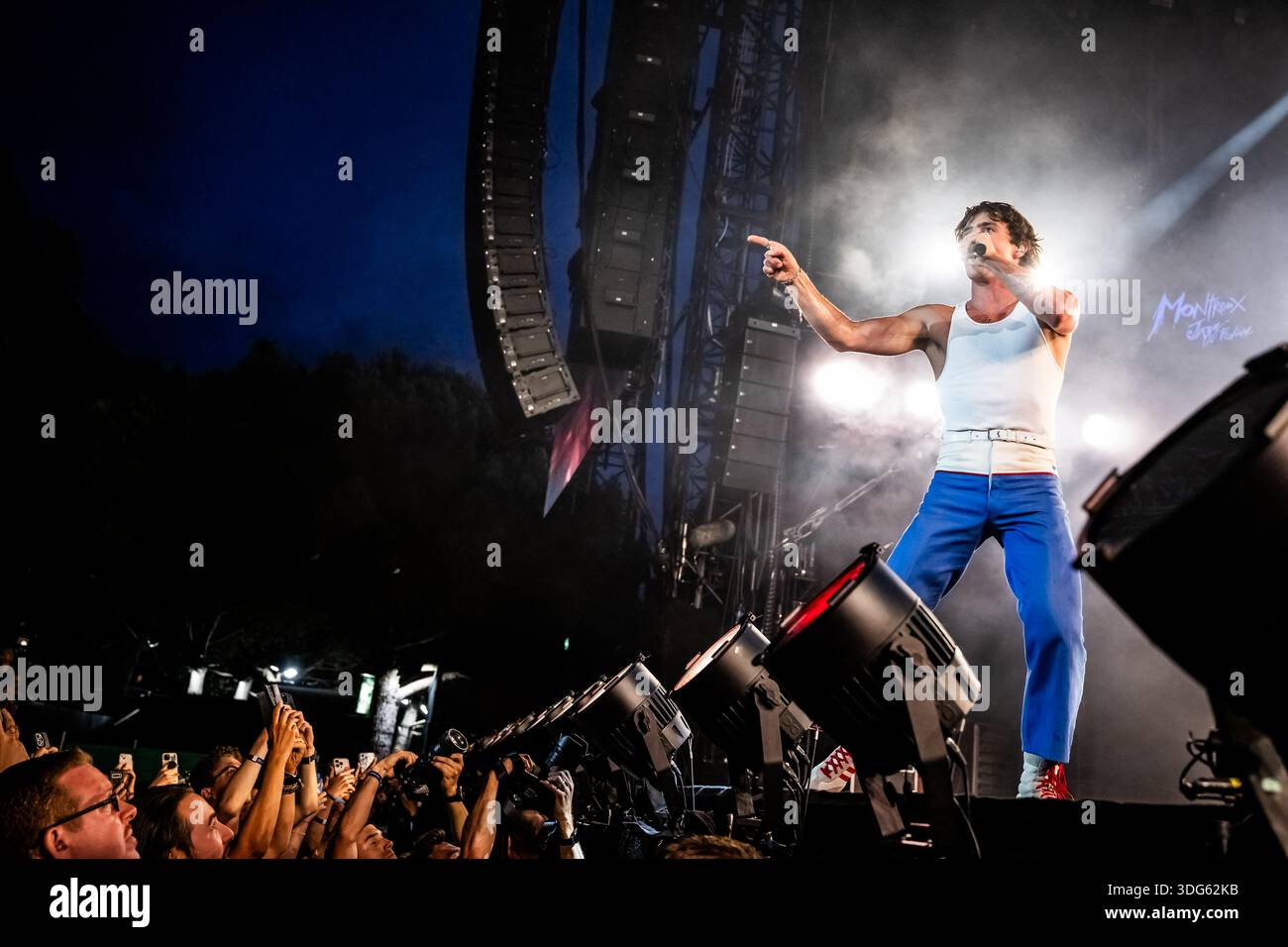 Benson Boone performing at the Montreux Jazz Festival in Montreux ...