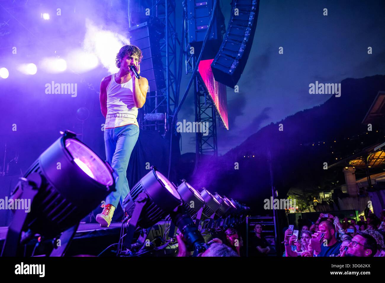 Benson Boone performing at the Montreux Jazz Festival in Montreux ...