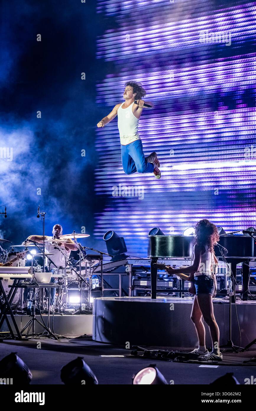 Benson Boone performing at the Montreux Jazz Festival in Montreux ...