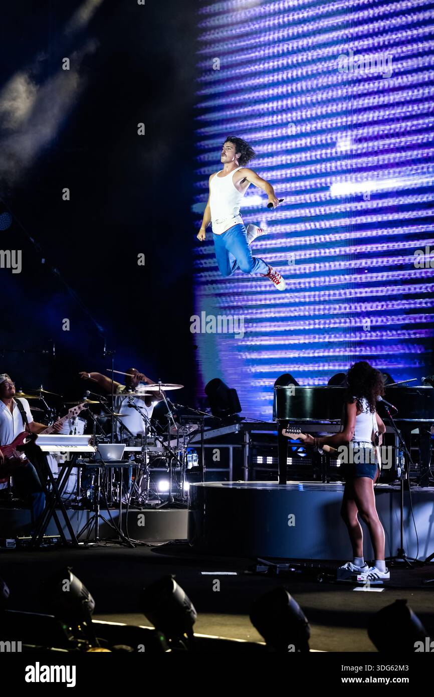 Benson Boone performing at the Montreux Jazz Festival in Montreux ...