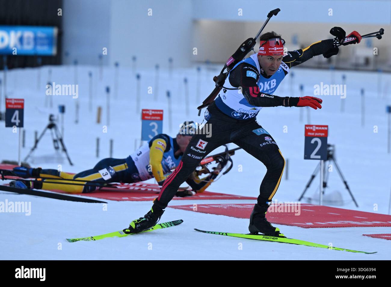 15 January 2026, Bavaria, Ruhpolding: Biathlon: World Cup, relay 4 x 7. ...