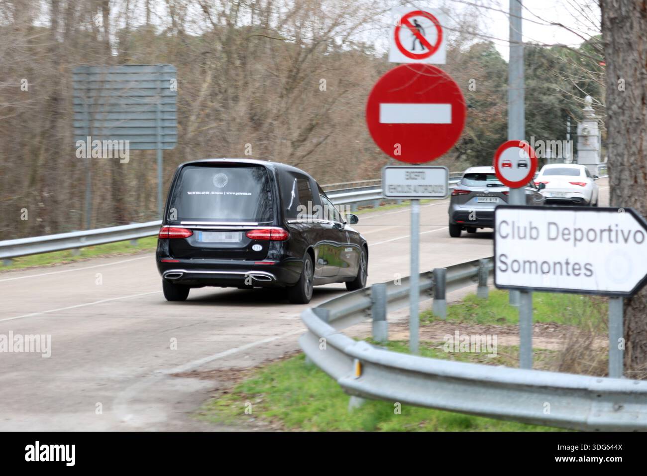 A hearse enters La Zarzuela Palace on the death of Irene of Greece on ...