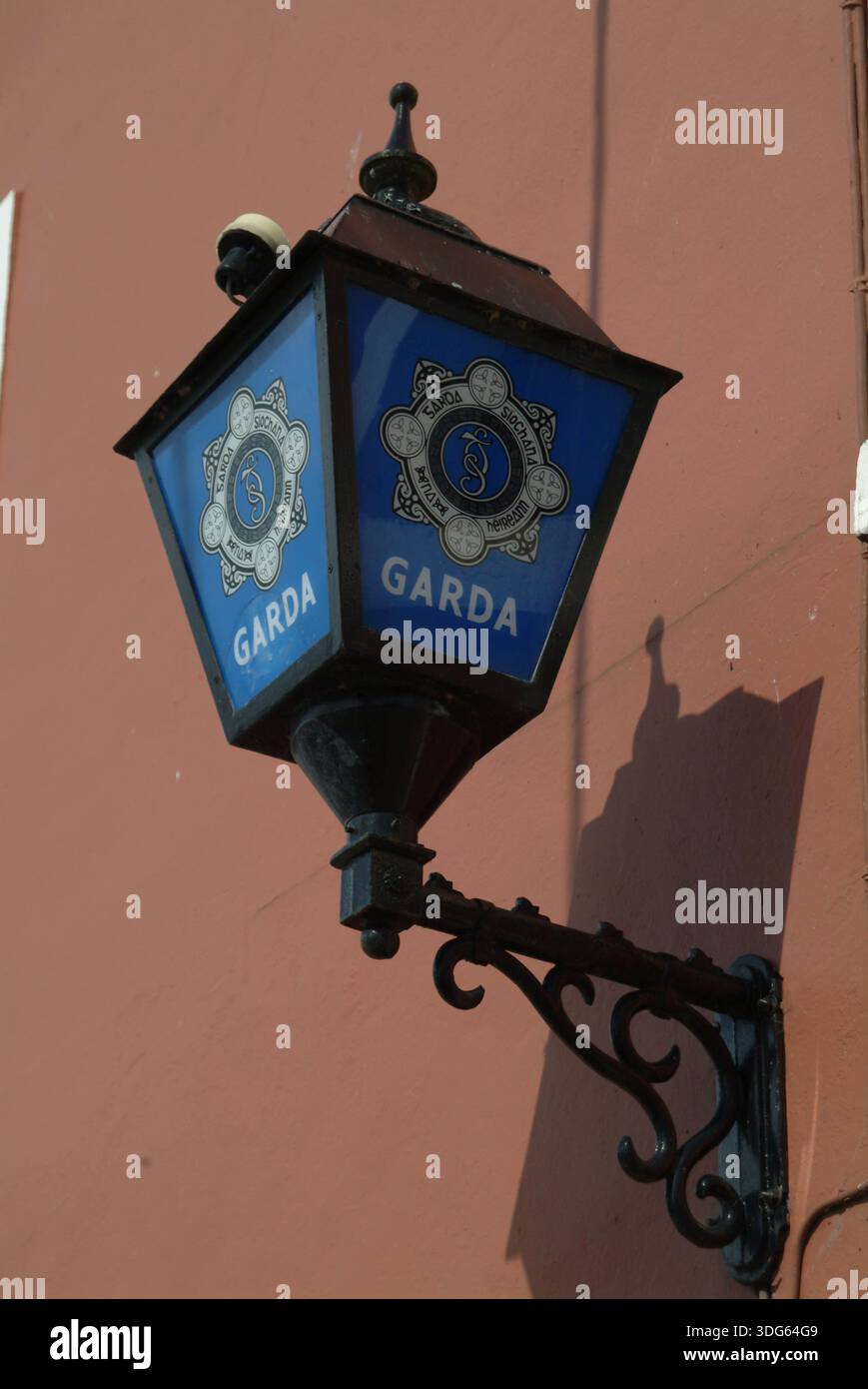 Garda (Irish Police) sign at the Garda Irish police station in County ...