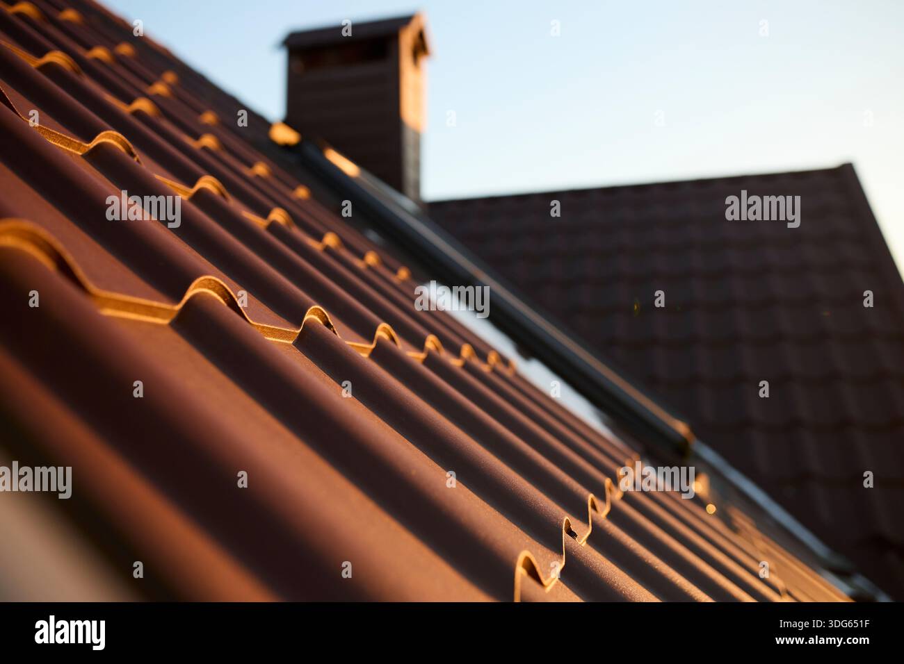 Metal Roof on a Sunny Frosty Winter Day Stock Photo - Alamy