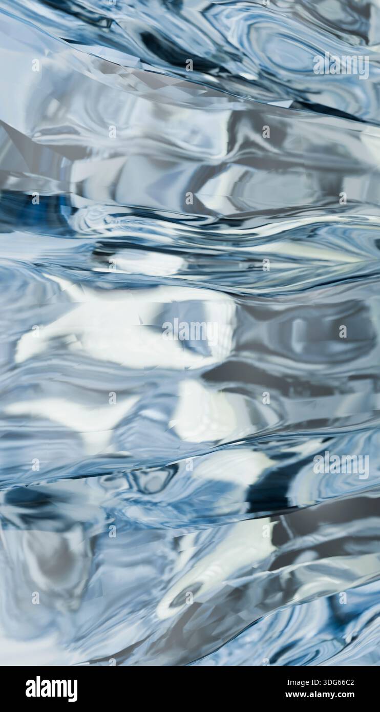 Abstract rippling water surface with swirling blue and white reflections. Illustration ...