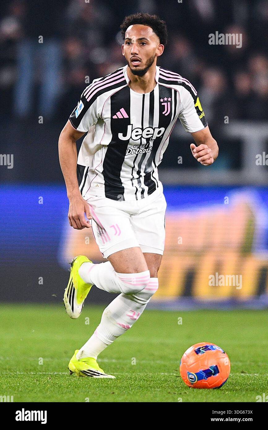 TURIN, ITALY - JANUARY 12: Lloyd Kelly of Juventus FC in action during ...