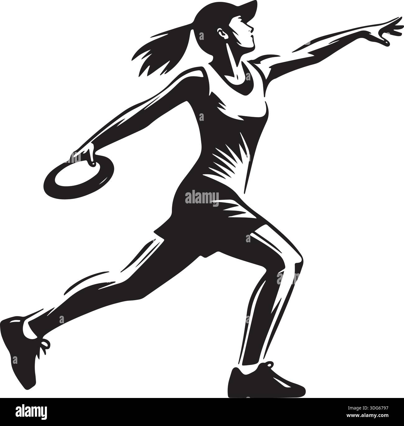 Silhouette frisbee player Stock Vector Images - Alamy