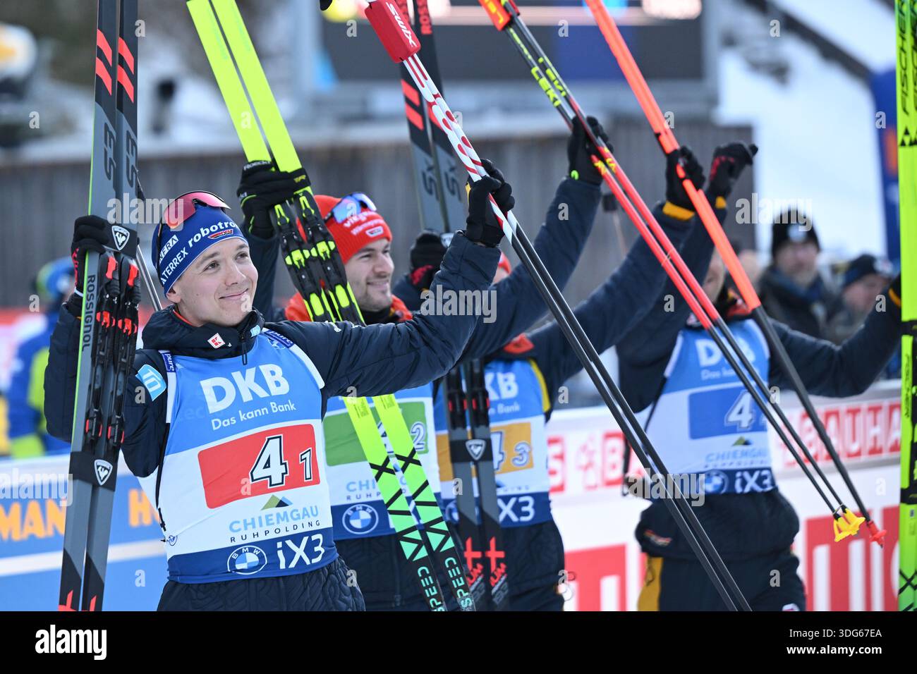 15 January 2026, Bavaria, Ruhpolding: Biathlon: World Cup, relay 4 x 7. ...