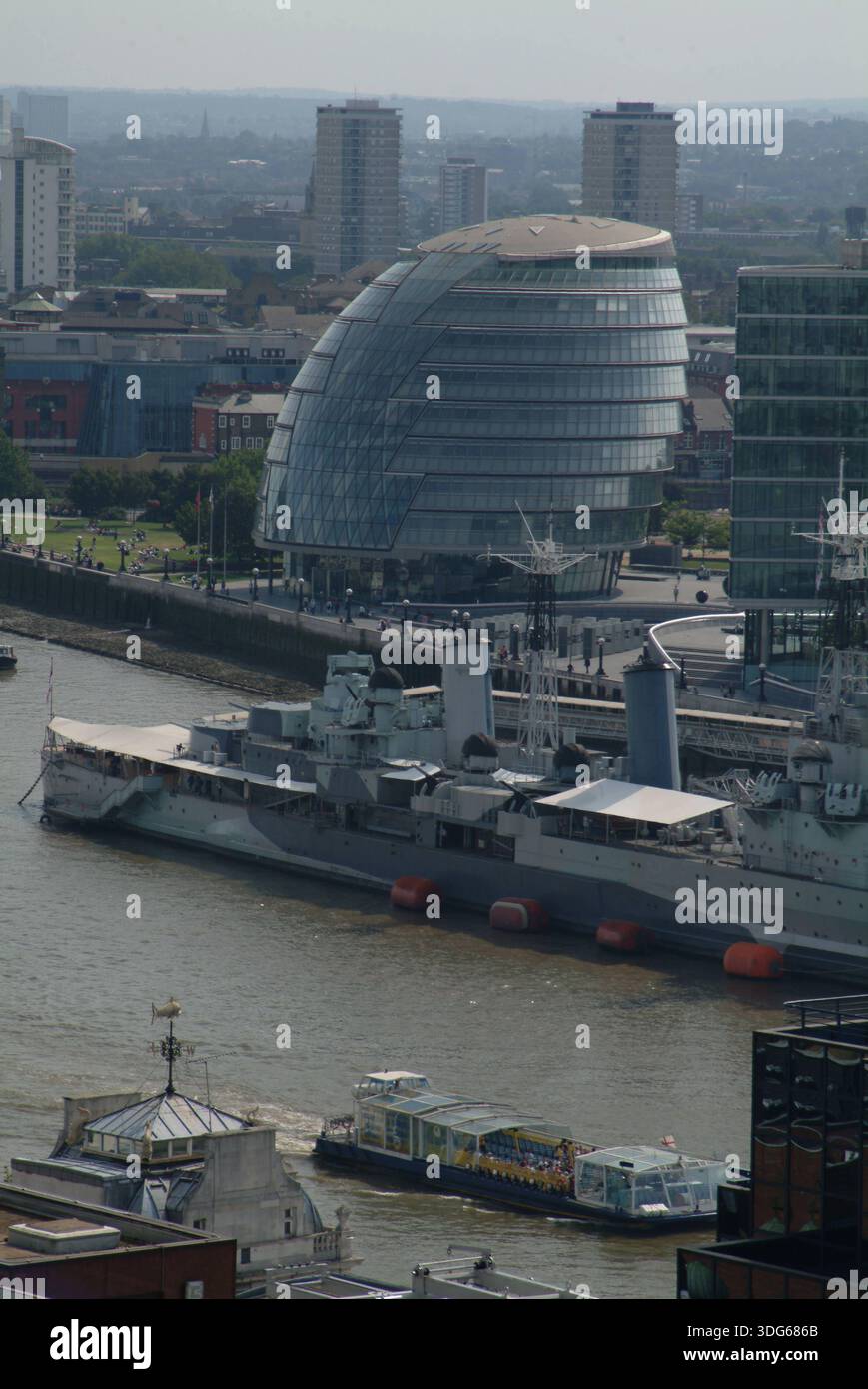 View of London's City Hall (Greater London Authority building) across ...
