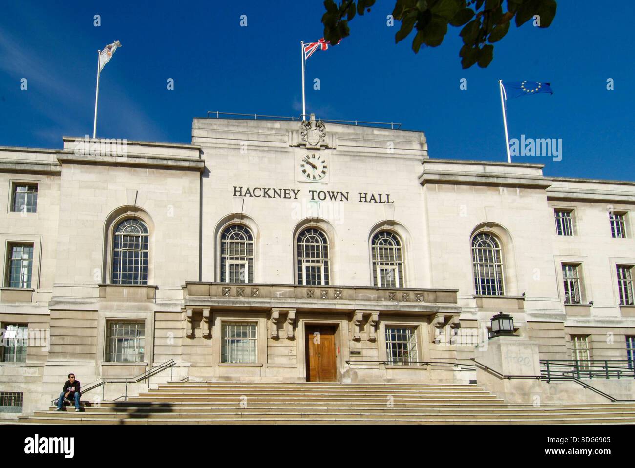 Hackney Town Hall building frontage seen from street. - Hackney, United ...