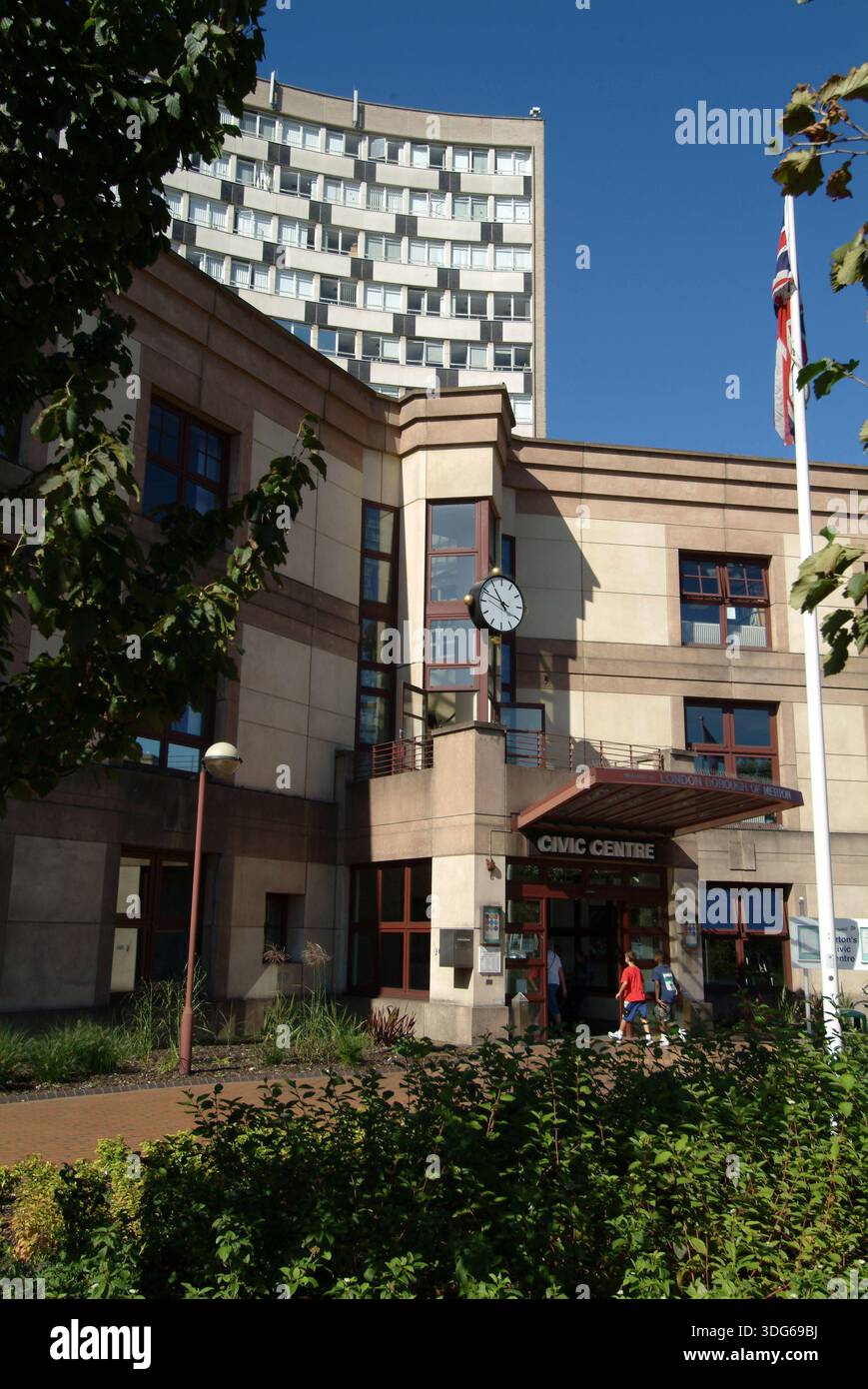 Merton Town Hall building frontage seen from street. - Merton, United ...