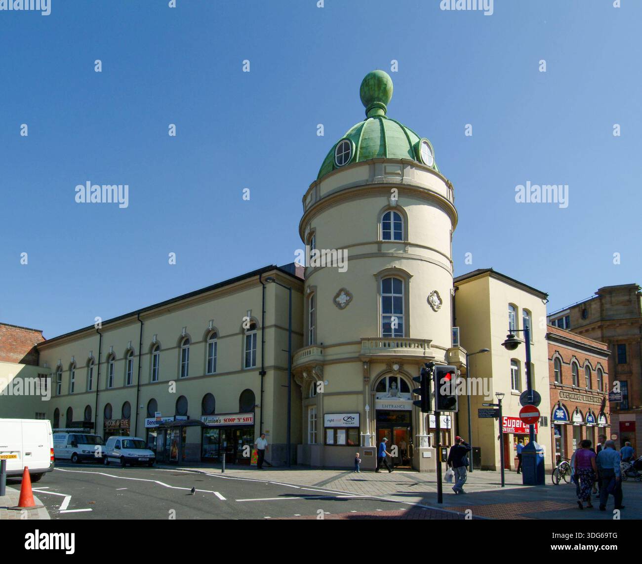 Architectural details of a bustling Exchange Street in the heart of ...