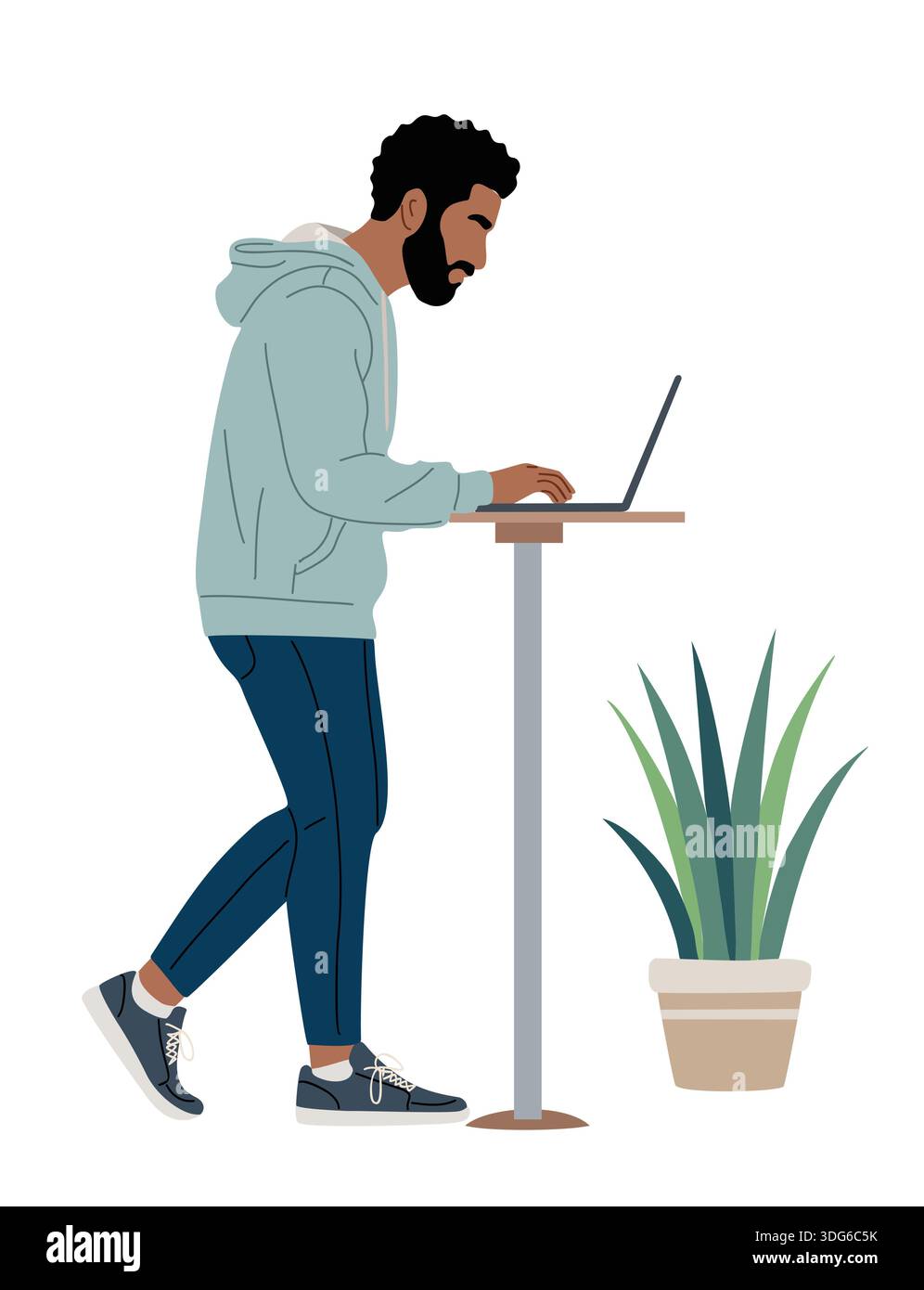 Man standing home office Stock Vector Images - Alamy