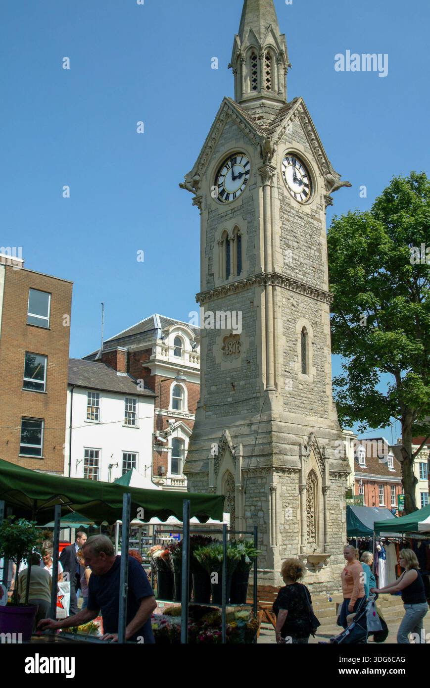 Aylesbury, market square with clock tower. - Aylesbury, United Kingdom ...