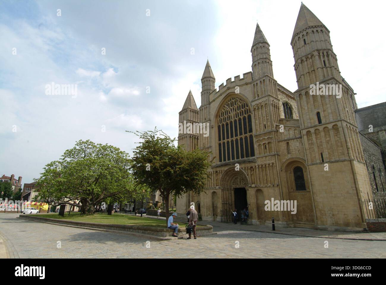 Visitors congregating at the ornate front entrance of Rochester ...