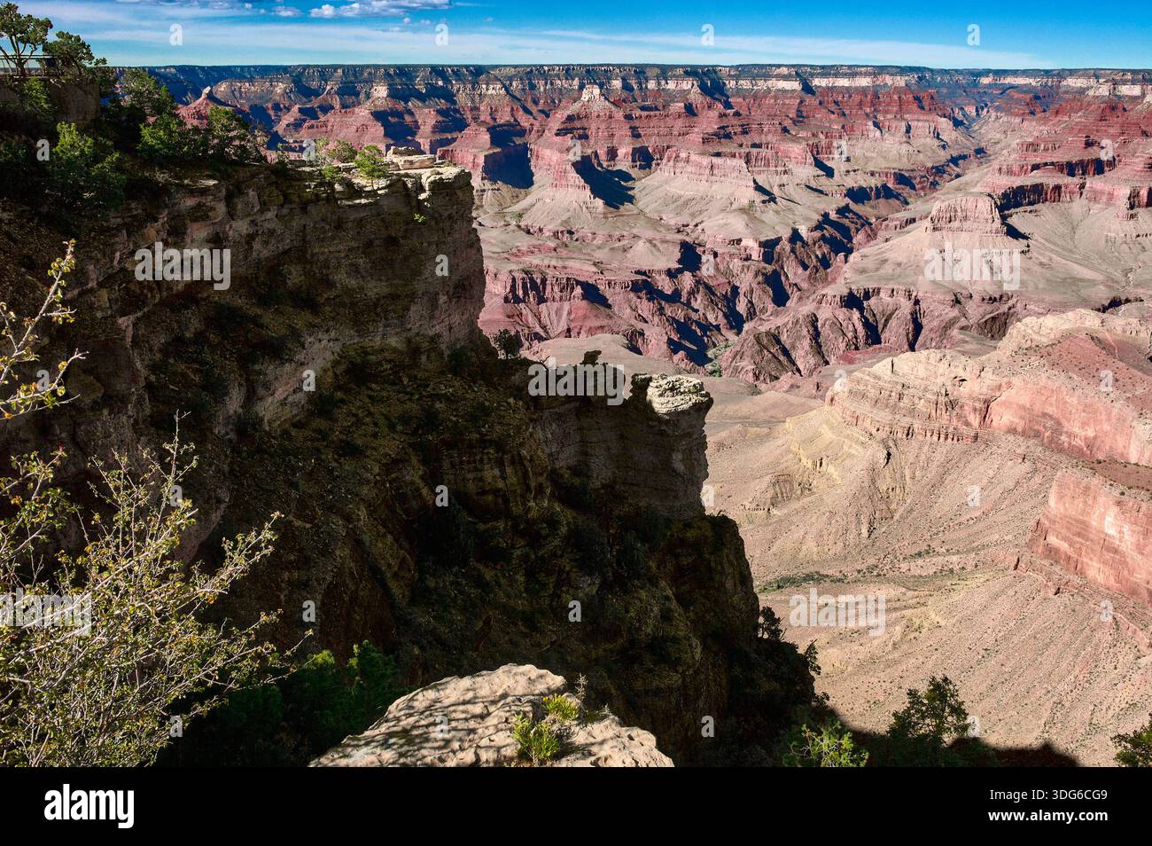 Majestic canyon landscape with layered red and brown rock formations ...
