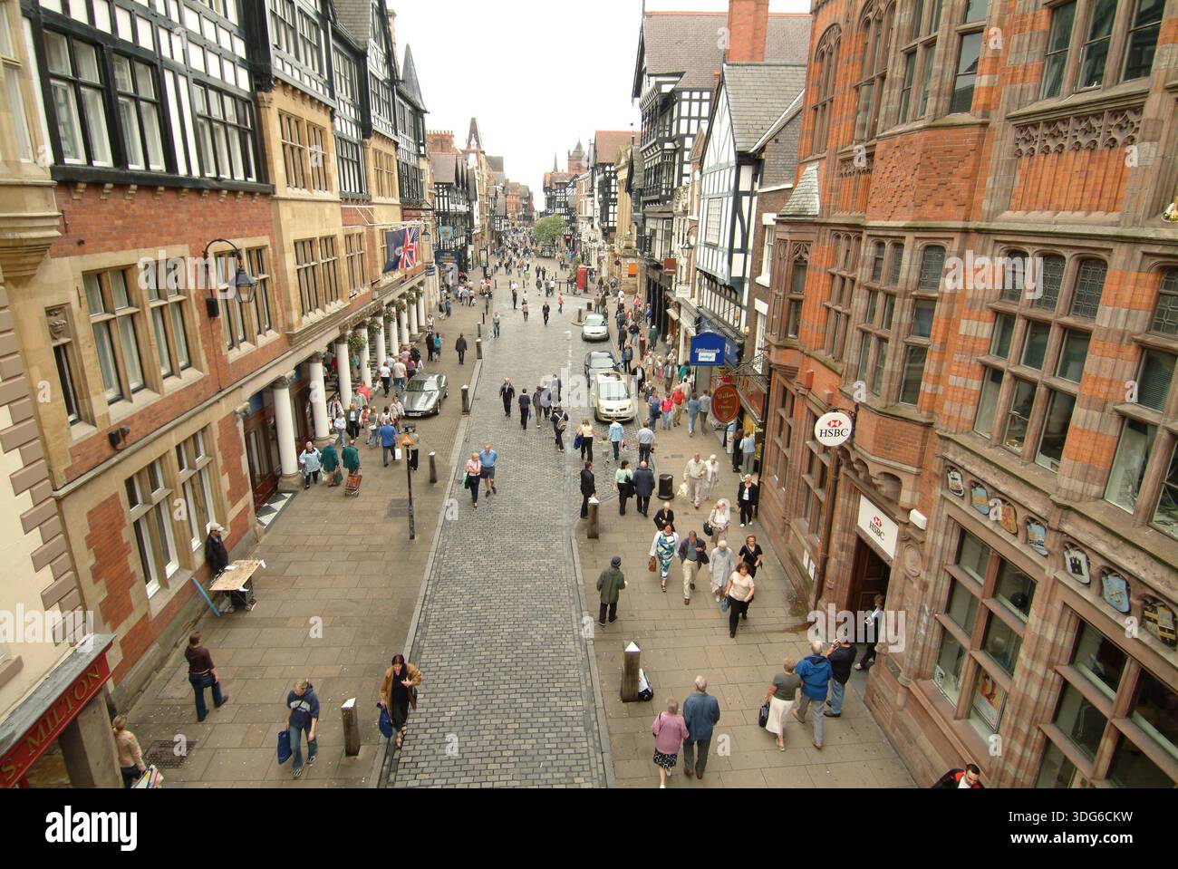 Chester, aerial view of Foregate Street. - Chester - England, United ...