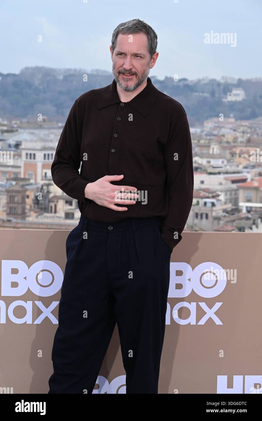 Rome: Hotel De La Ville. HBO Max Italia Photocall. Pictured: Bertie ...
