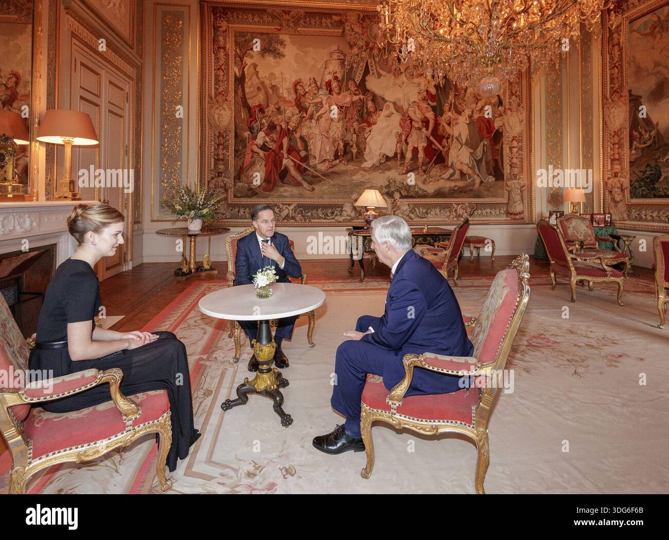 L-R, Crown Princess Elisabeth, NATO Secretary General Mark Rutte and ...