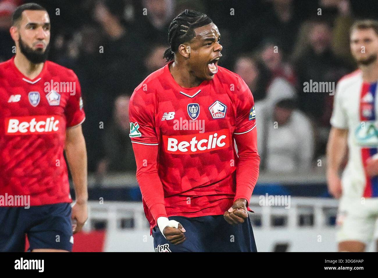 Nathan NGOY of Lille celebrates his goal during the French Cup, round ...