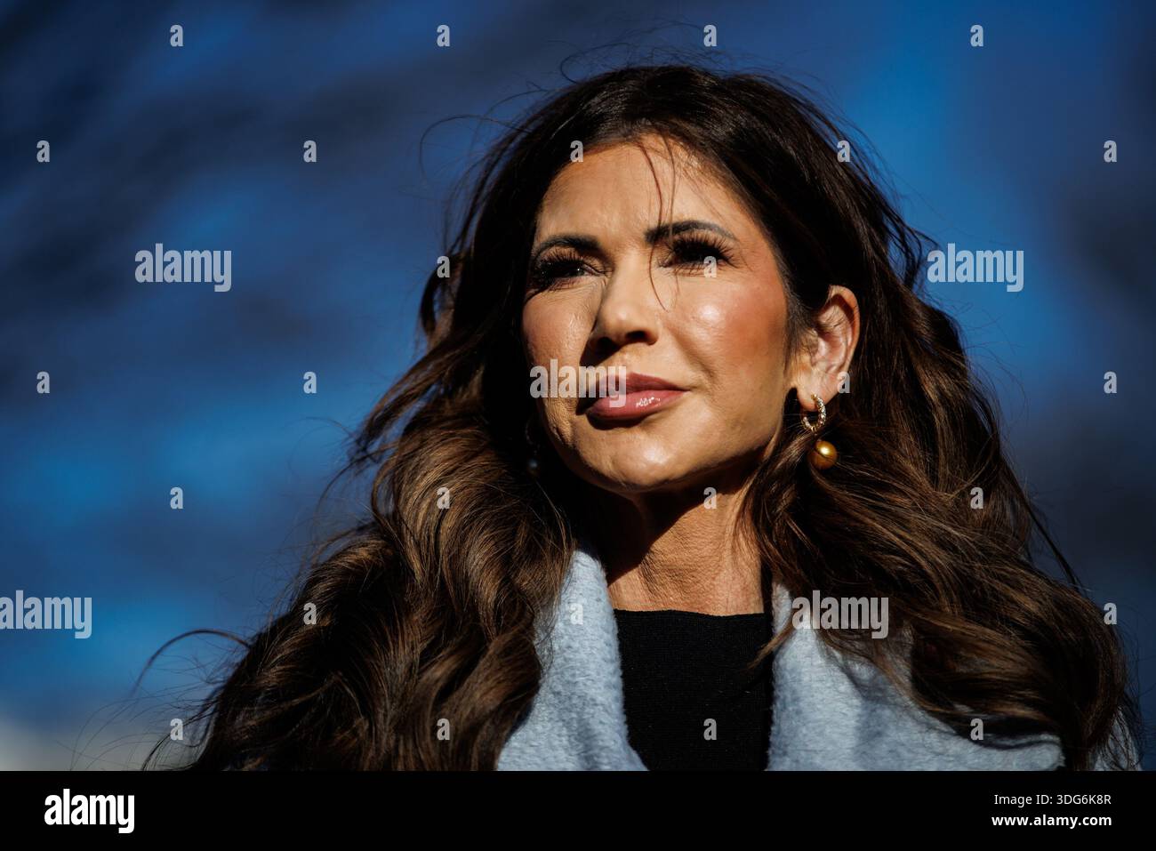 Secretary of the Department of Homeland Security Kristi Noem speaks to ...