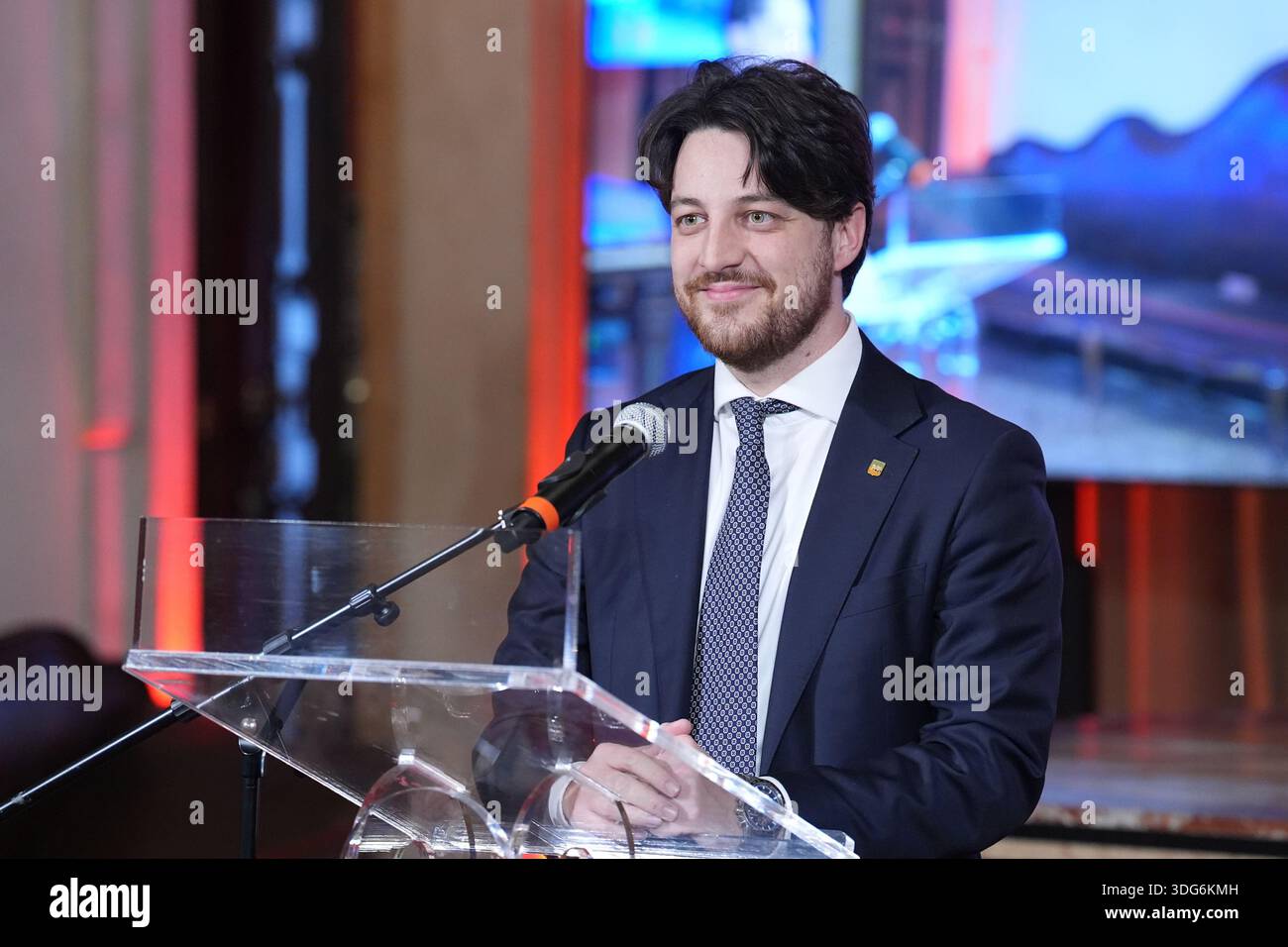 Venezia, Italia. 15th Jan, 2026. Alberto Stefani during the ...