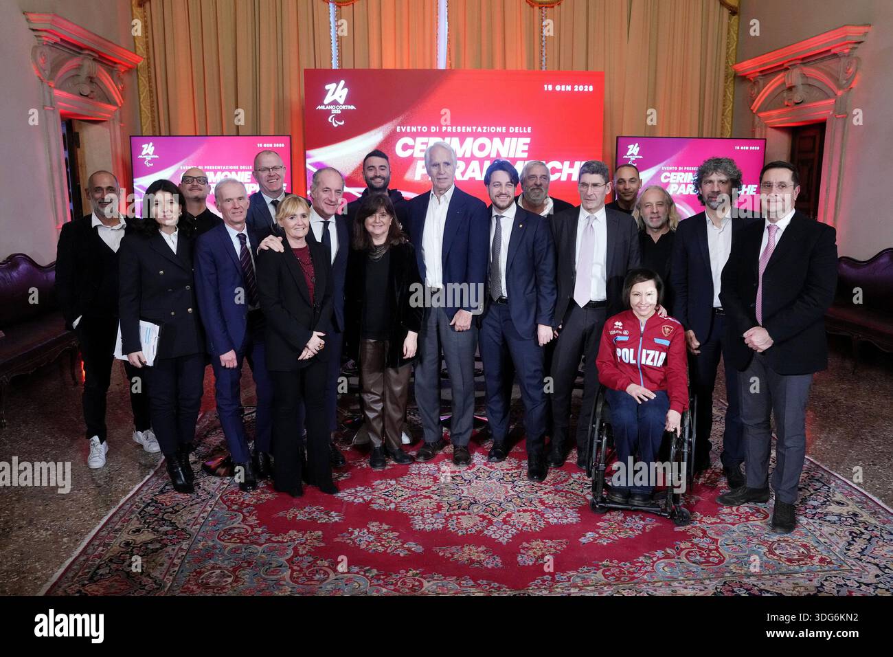 A moment during during the presentation event of the Milano-Cortina ...