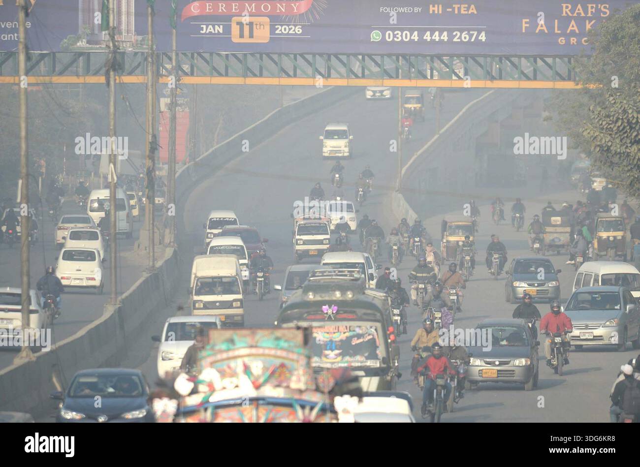 KARACHI, PAKISTAN, JAN 15: View of foggy weather on early morning ...