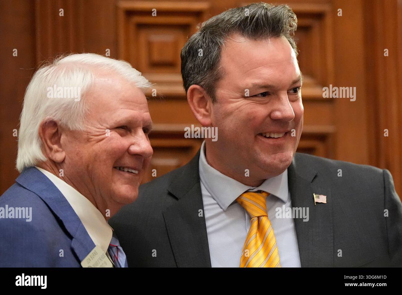 Lieutenant Governor Burth Jones, right, poses for a photo with Speaker ...