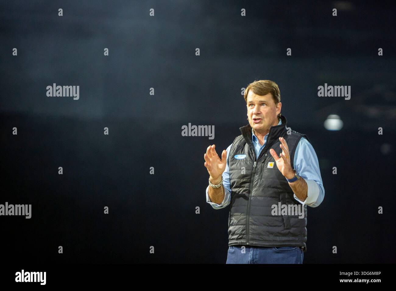 Detroit, Michigan USA - 13 January 2026 - Ford CEO Jim Farley spoke as ...