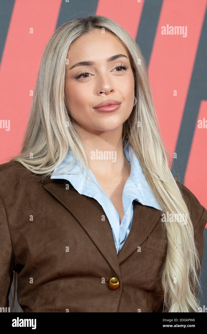 Singer and actress Ana Mena seen during the presents the film 'Idolos ...