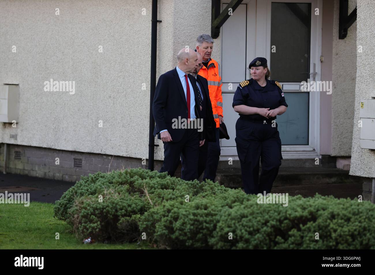 Defence Secretary John Healey (left) viewing housing for military ...