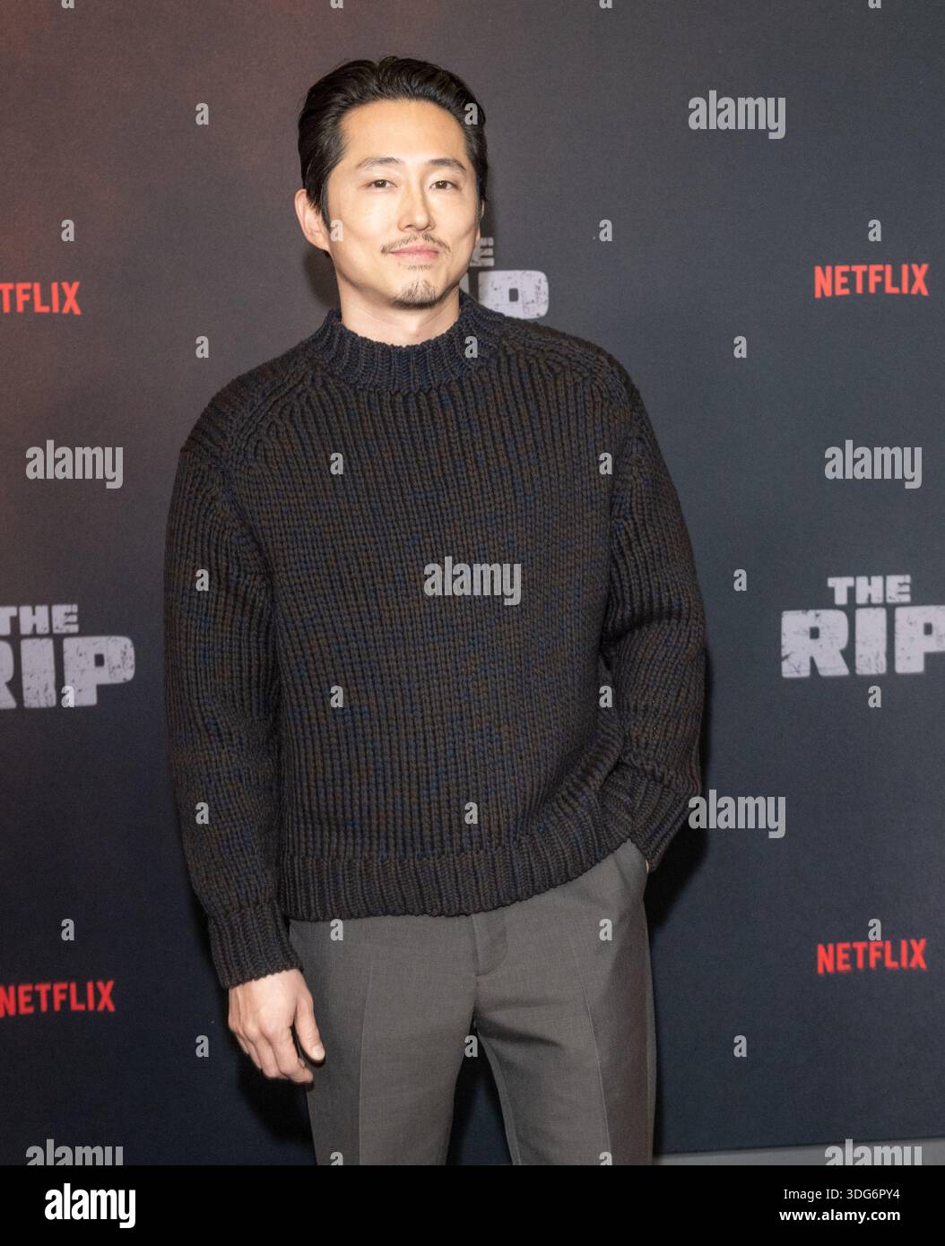Steven Yeun attends Netflix's 'The Rip' world film premiere at Alice ...