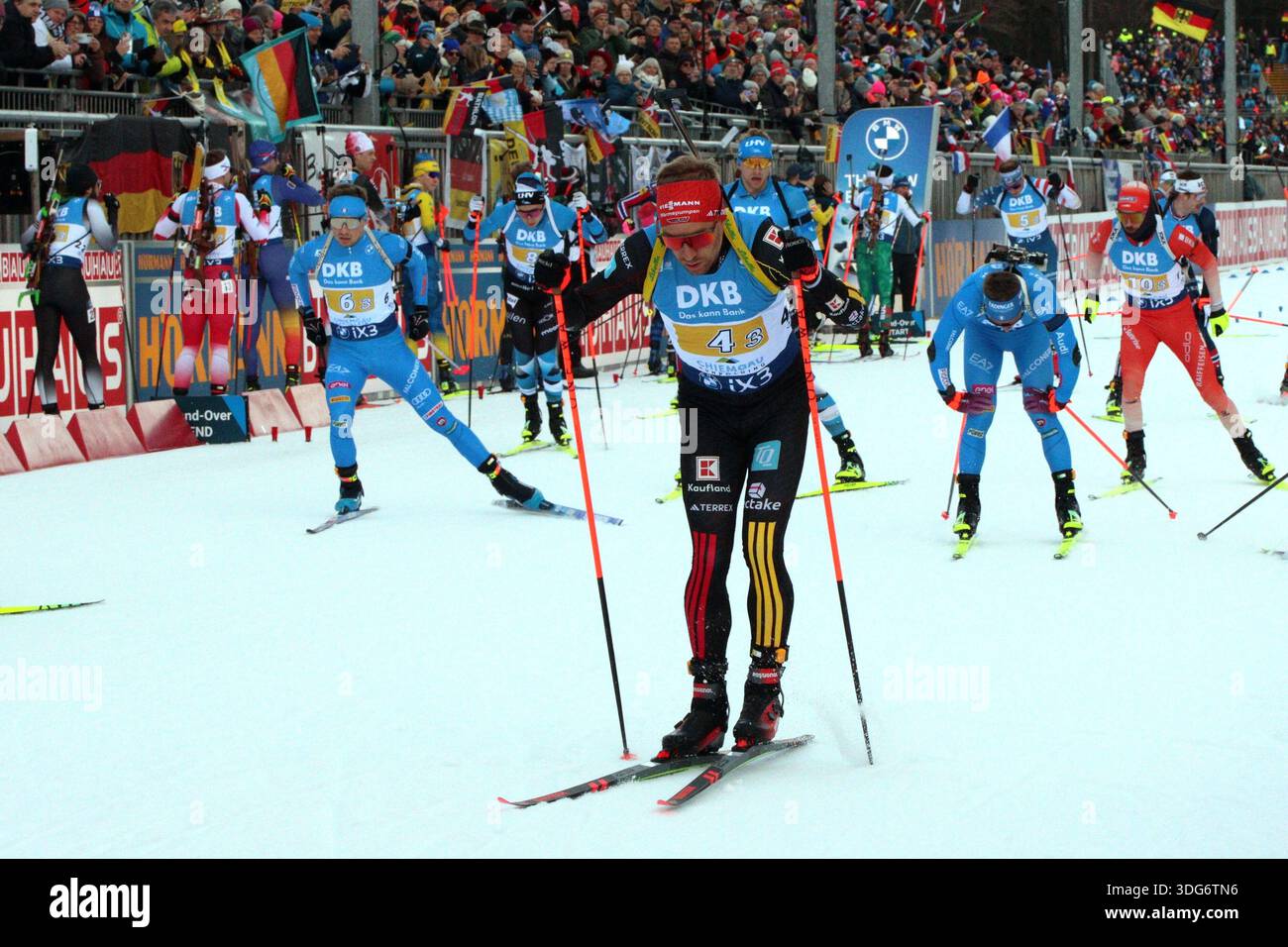 RUHPOLDING, GERMANY - JANUARY 15: ZOBEL David (GER, #4-1) after the ...