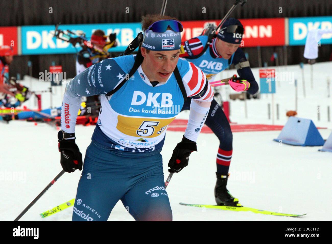 RUHPOLDING, GERMANY - JANUARY 15: Leaving the shooting range SCHOMMER ...