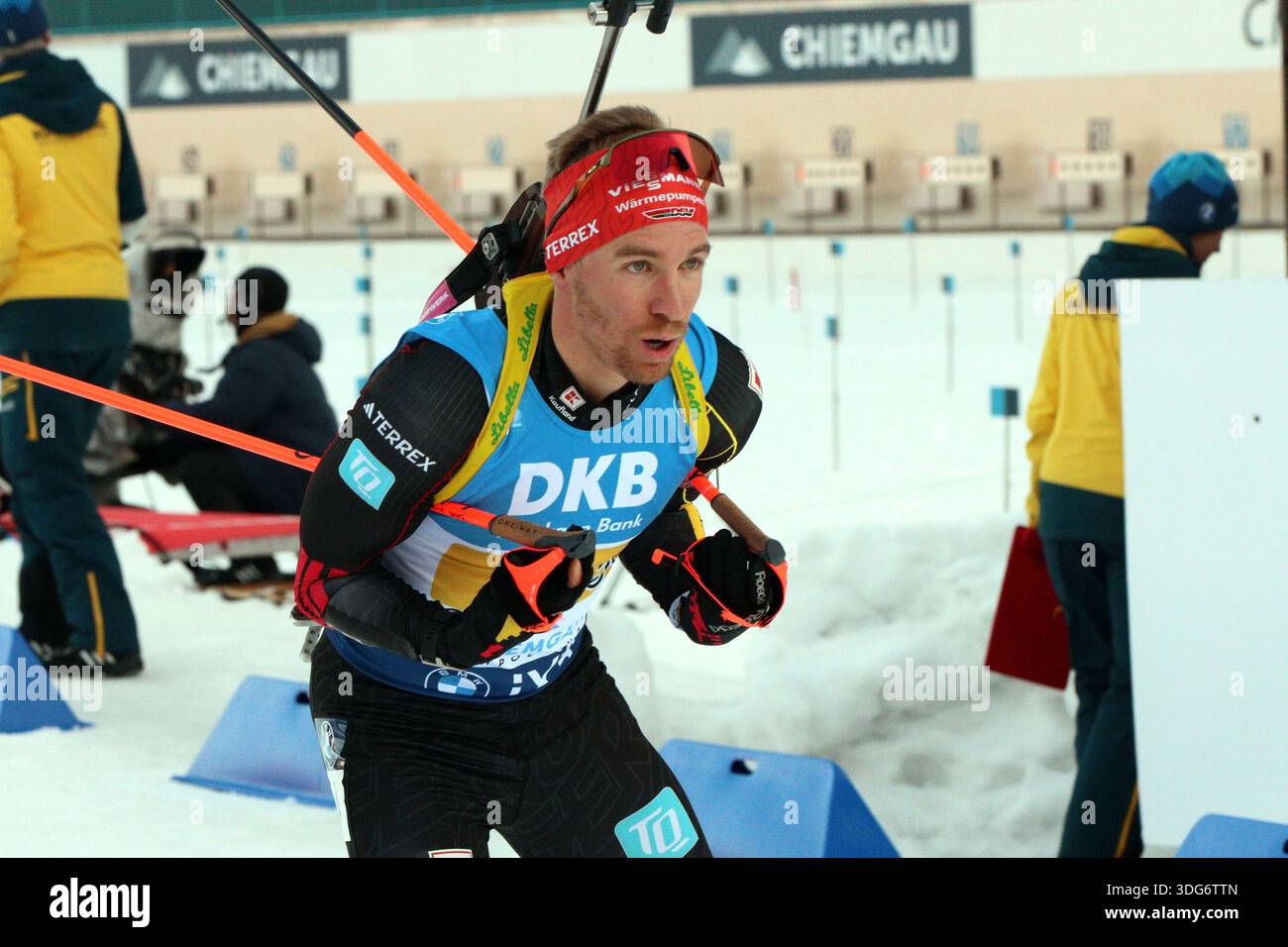 RUHPOLDING, GERMANY - JANUARY 15: ZOBEL David (GER, #4-1) at the Men's ...