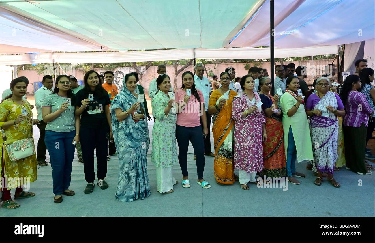MUMBAI, INDIA - JANUARY 15: Voters standing in an queue during BMC ...
