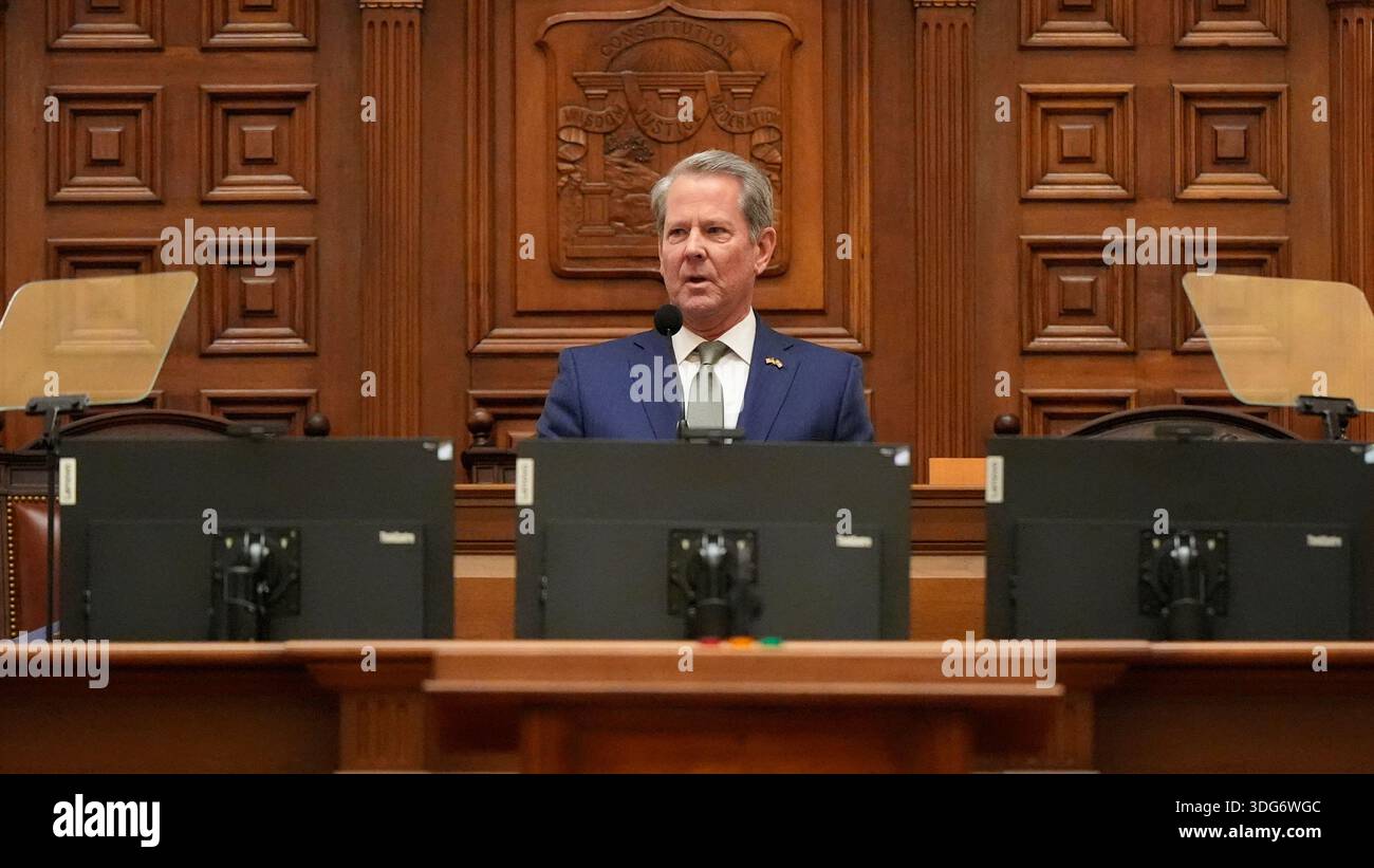 Gov. Brian Kemp delivers the State of the State speech, Thursday, Jan ...
