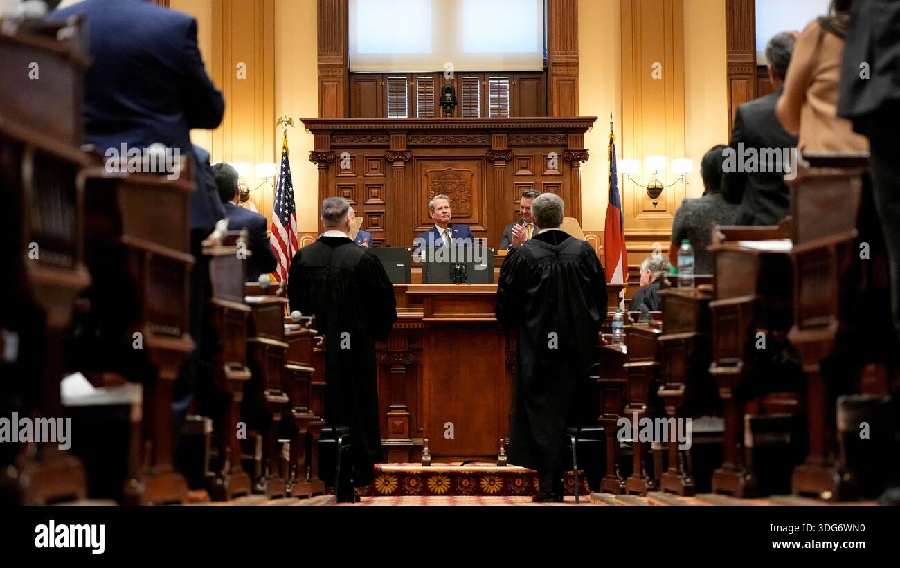 Gov. Brian Kemp delivers the State of the State speech, Thursday, Jan ...