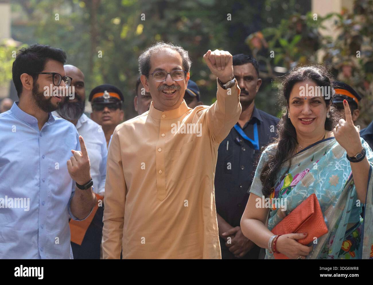 MUMBAI, INDIA - JANUARY 15: Shiv Sena UBT chief Uddhav Thackeray, along ...