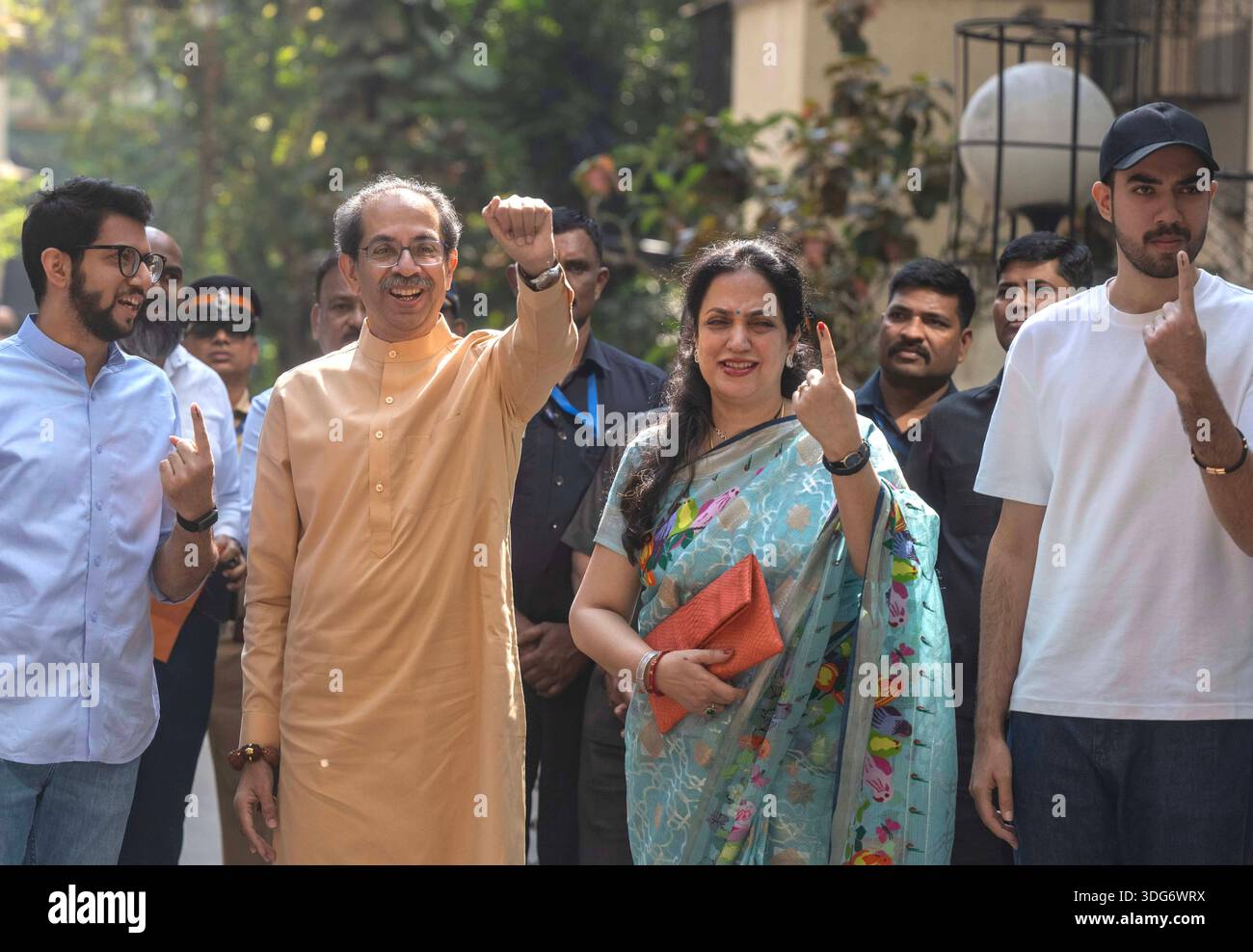 MUMBAI, INDIA - JANUARY 15: Shiv Sena UBT chief Uddhav Thackeray, along ...