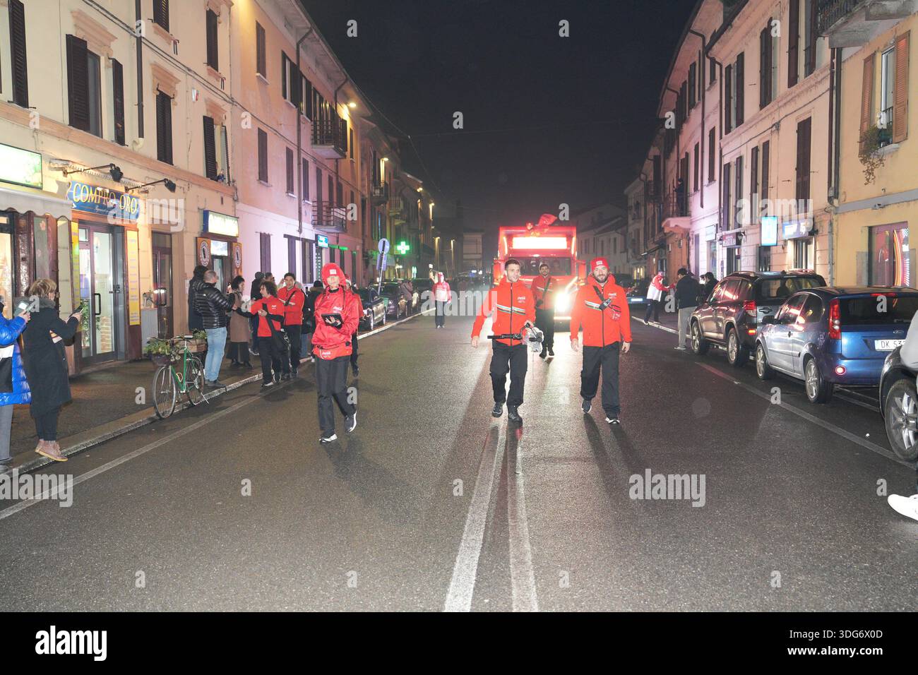 The Olympic flame arrives in Pavia, led by torchbearer Mauro Nespoli ...